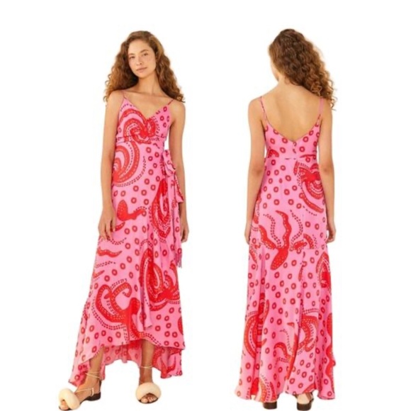 FARM Rio | Dresses | Farm Rio Dress Pink And Red Octopus Print | Poshmark
